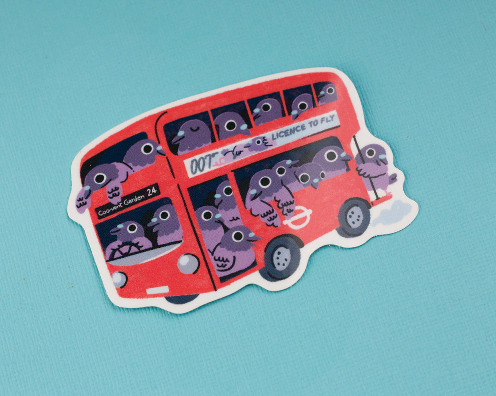 Pigeon Bus - Vinyl Sticker – Jess Was Here
