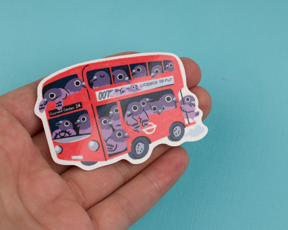 Pigeon Bus - Vinyl Sticker – Jess Was Here